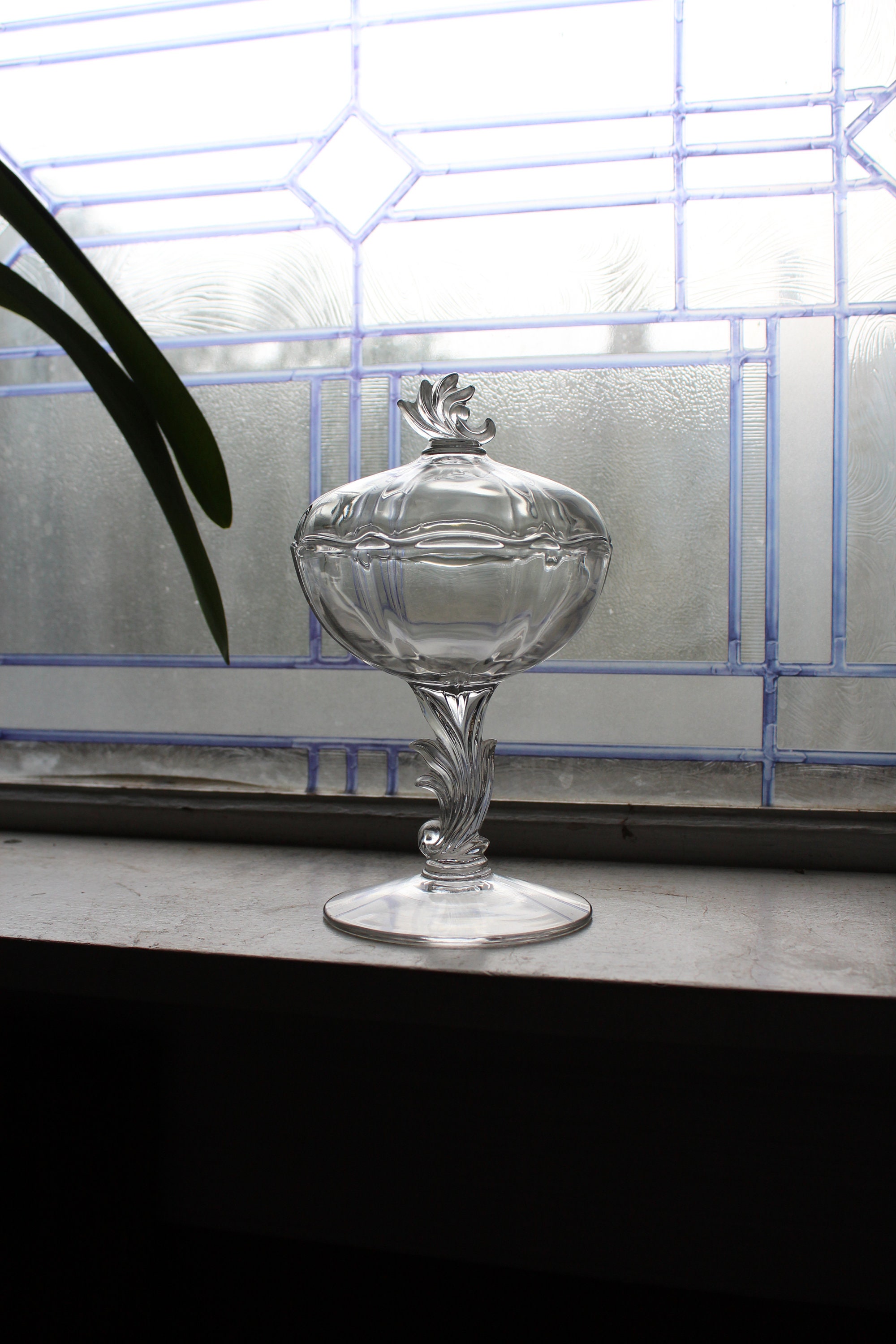 Fostoria Glass Baroque Covered Jelly Compote Vintage 1930s