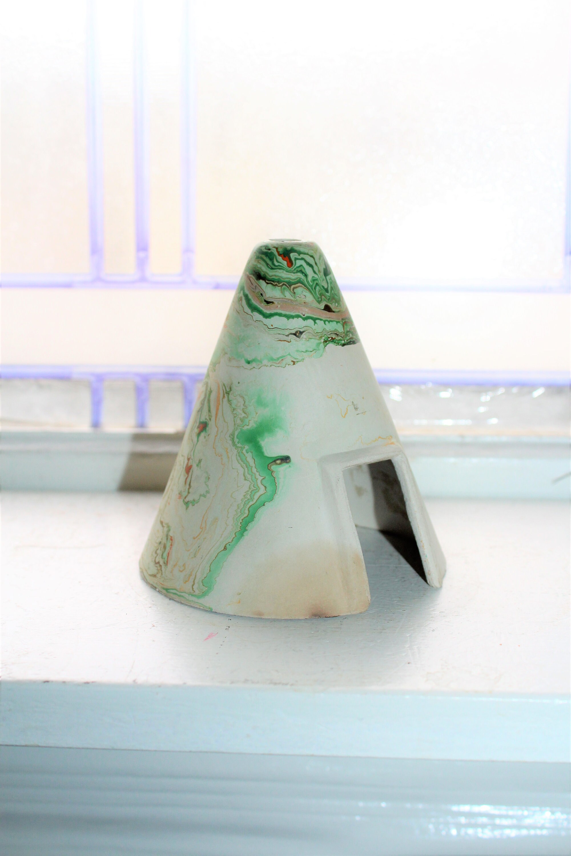 Vintage Nemadji Pottery Teepee Incense Burner