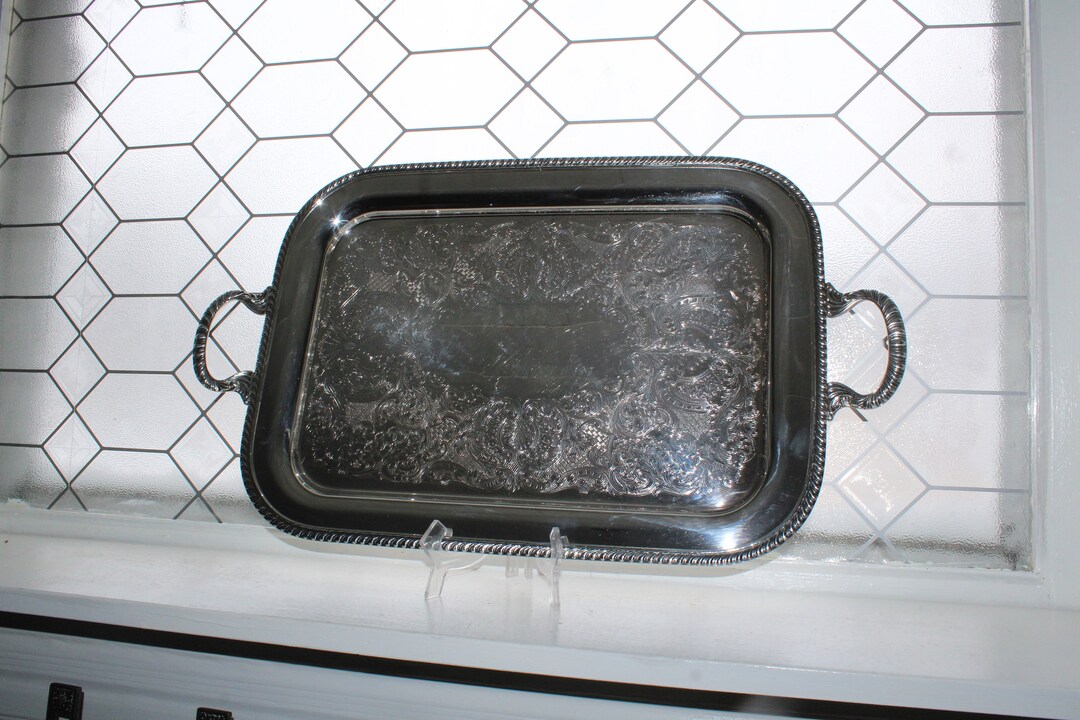 Large Vintage Silverplate Serving Tray Fiesta by Oneida - Etsy