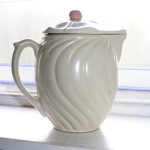 Vintage Pottery Pitcher With Lid and Prairie Rose Decoration - Etsy