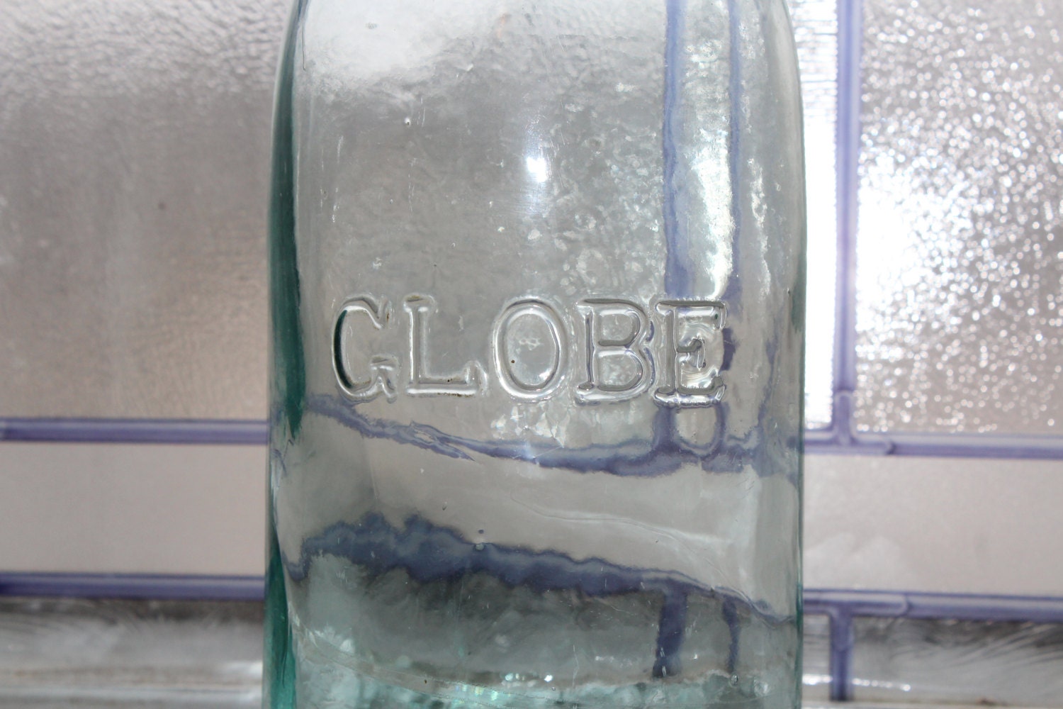 Antique Blue Globe Jar Half Gallon Circa 1800s