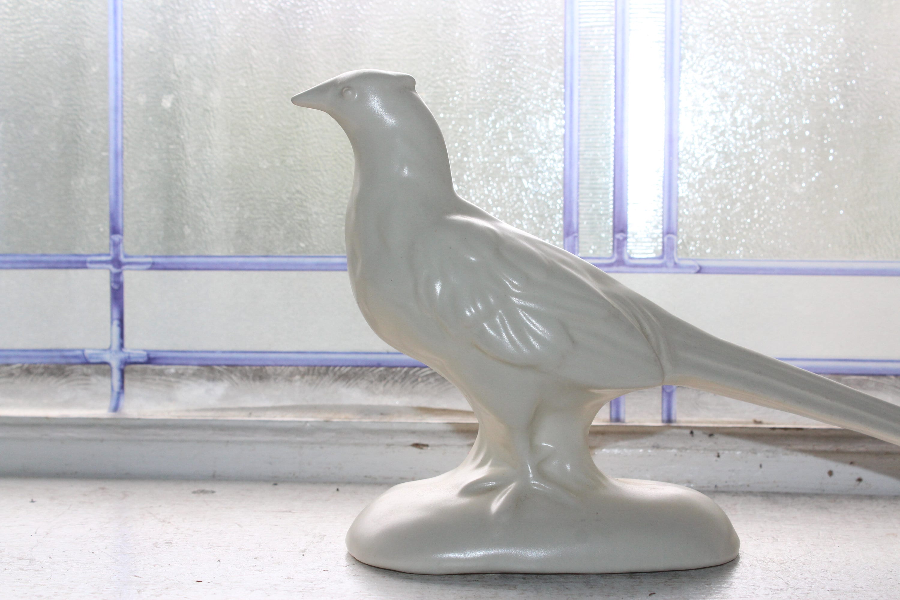 Large Vintage White Haeger Pheasant Bird Figurine