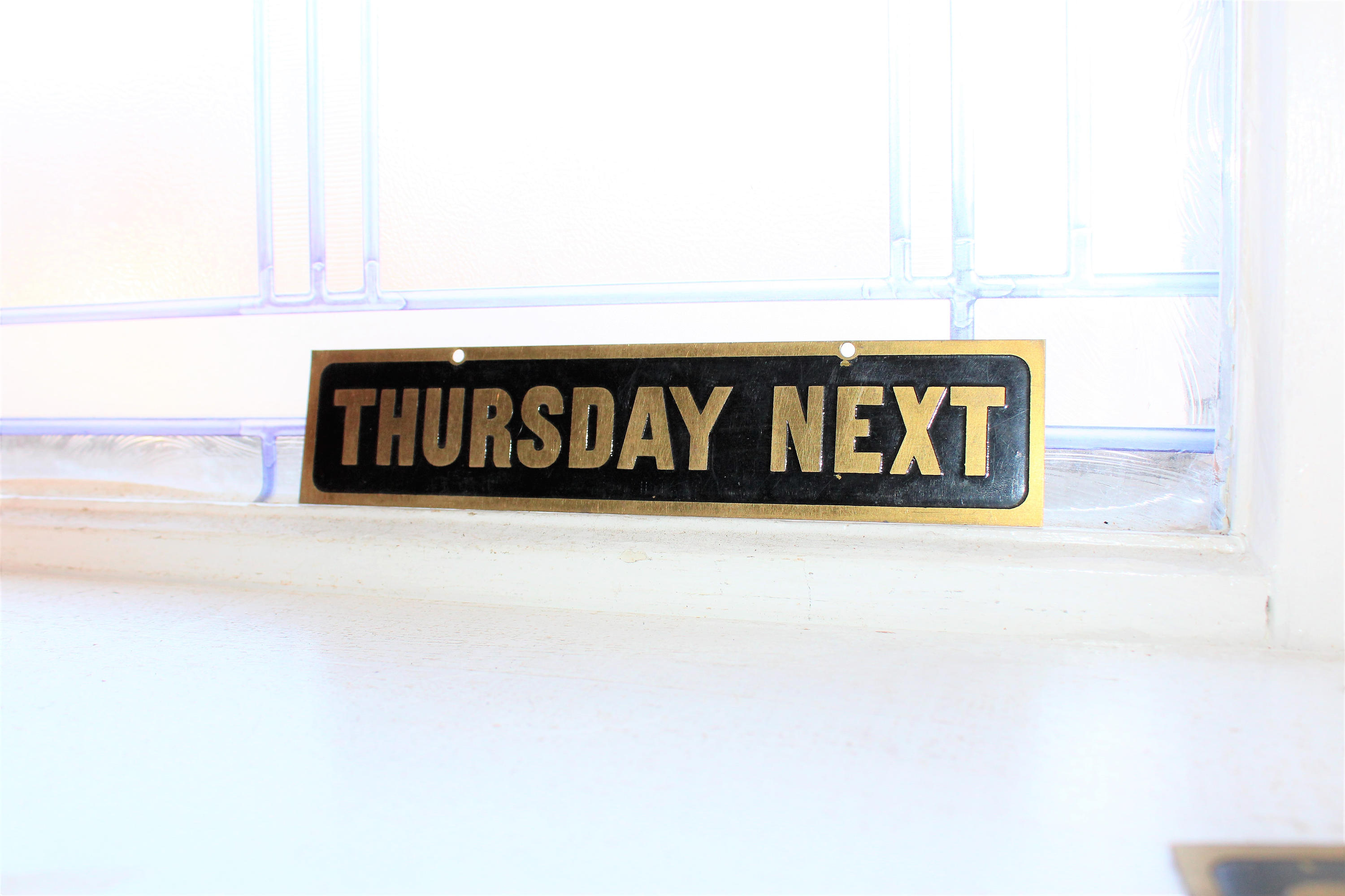 Vintage Thursday Next Metal Sign 1930s