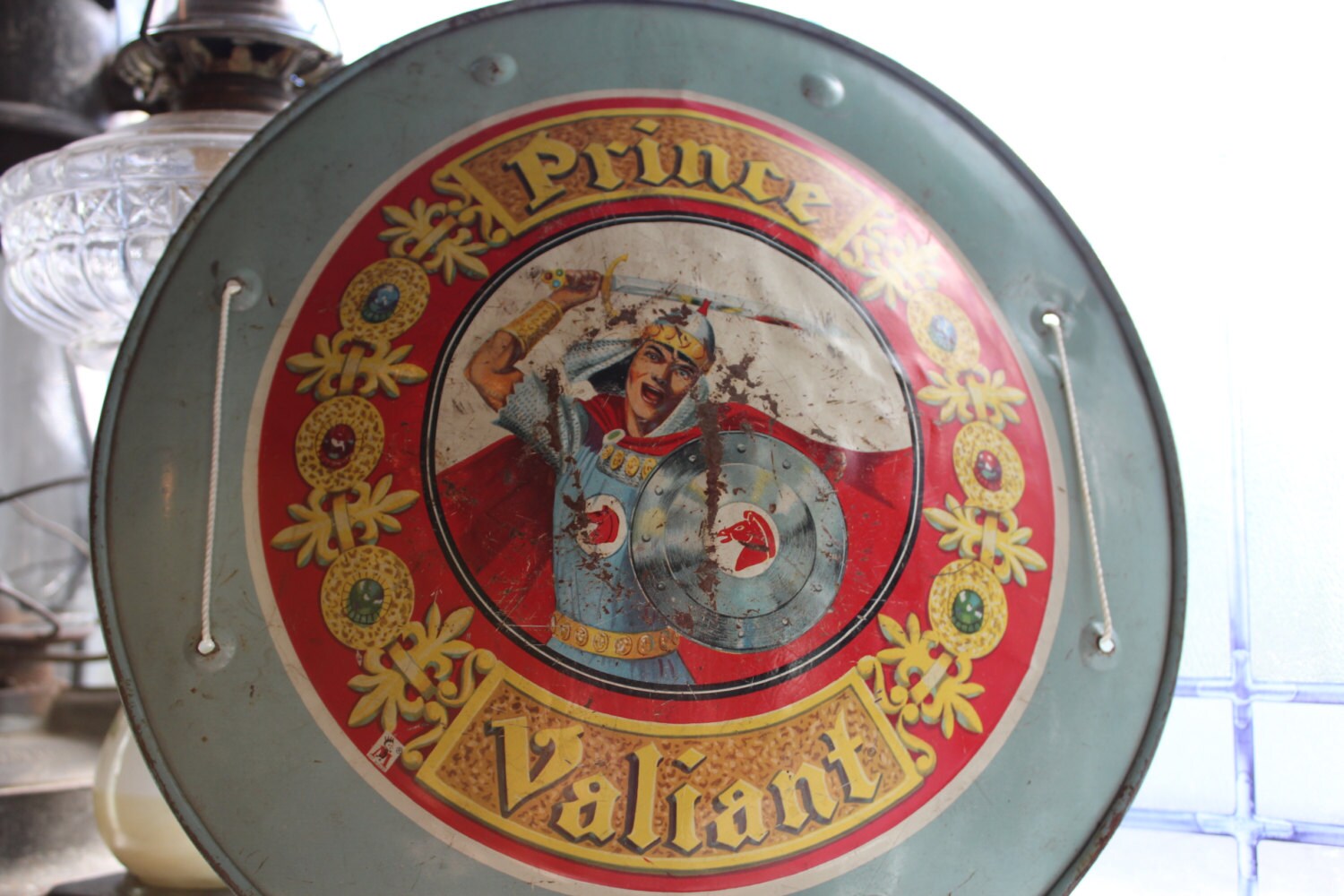 Prince Valiant Toy Shield Vintage 1950s Tin