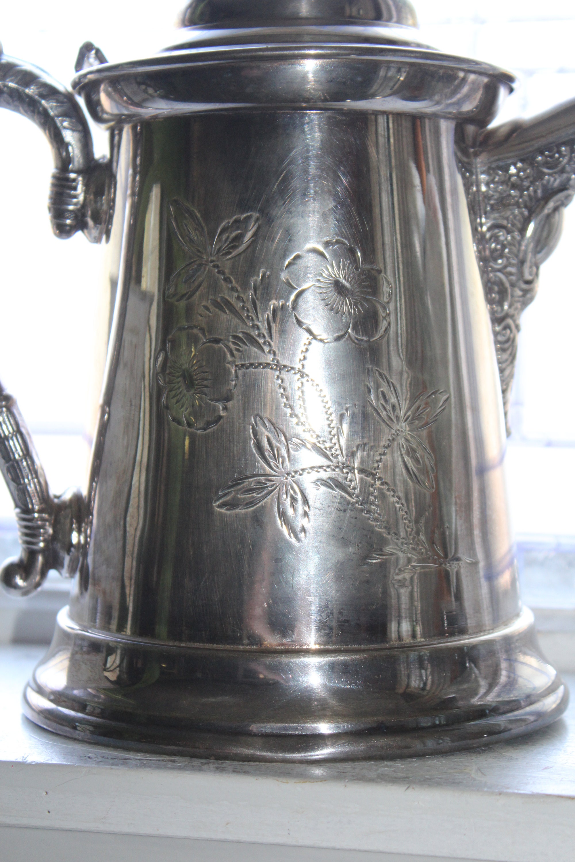 Antique Victorian Silverplate Water Pitcher B G Uher Silver Co.