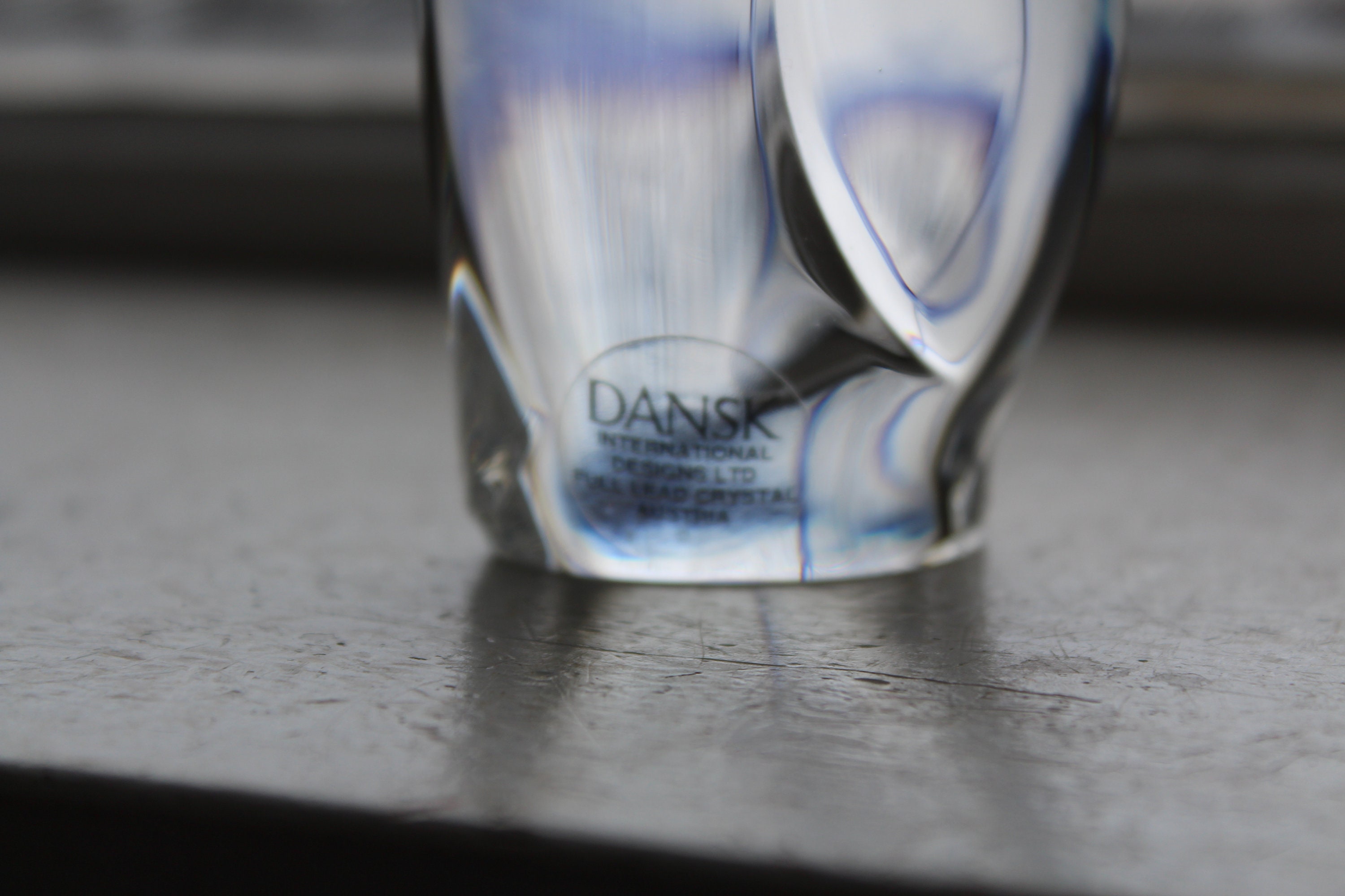 Dansk Crystal Penguin Figurine Paperweight Vintage Art Glass