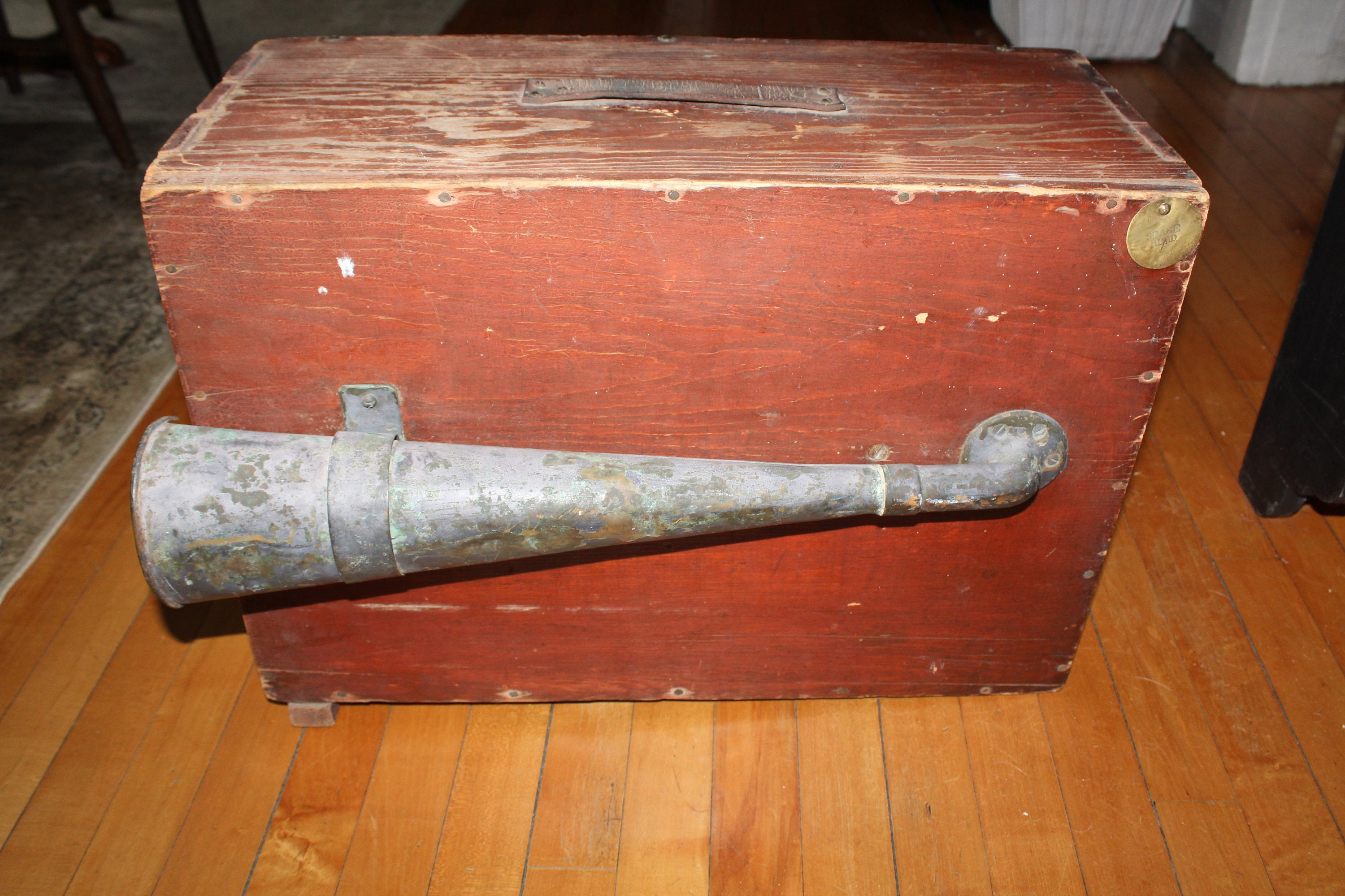 Antique Norwegian Foghorn Wood Maritime Nautical Device