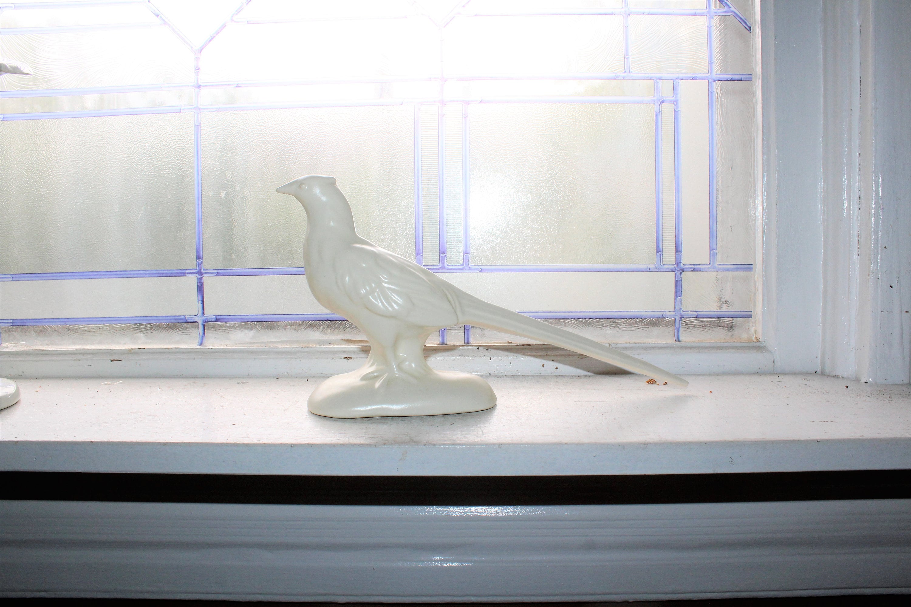 Large Vintage White Haeger Pheasant Bird Figurine