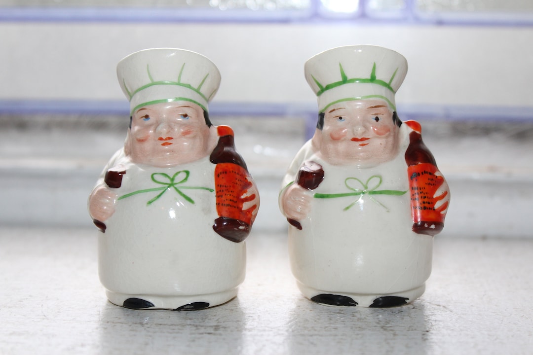 Vintage Salt and Pepper Shakers Fat Chefs - Etsy
