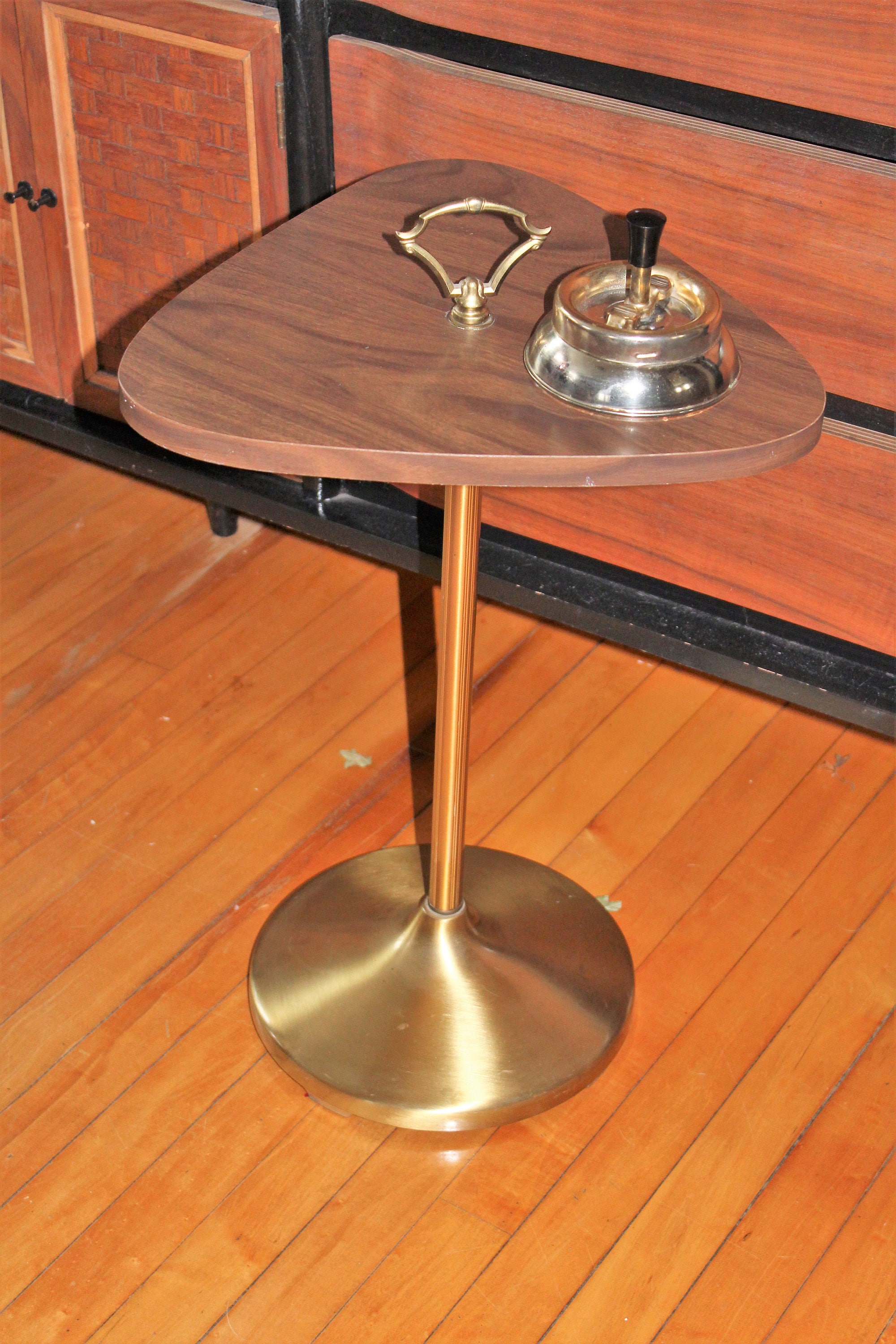 Mid Century Ashtray Stand Guitar Pick End Table Vintage 1950s