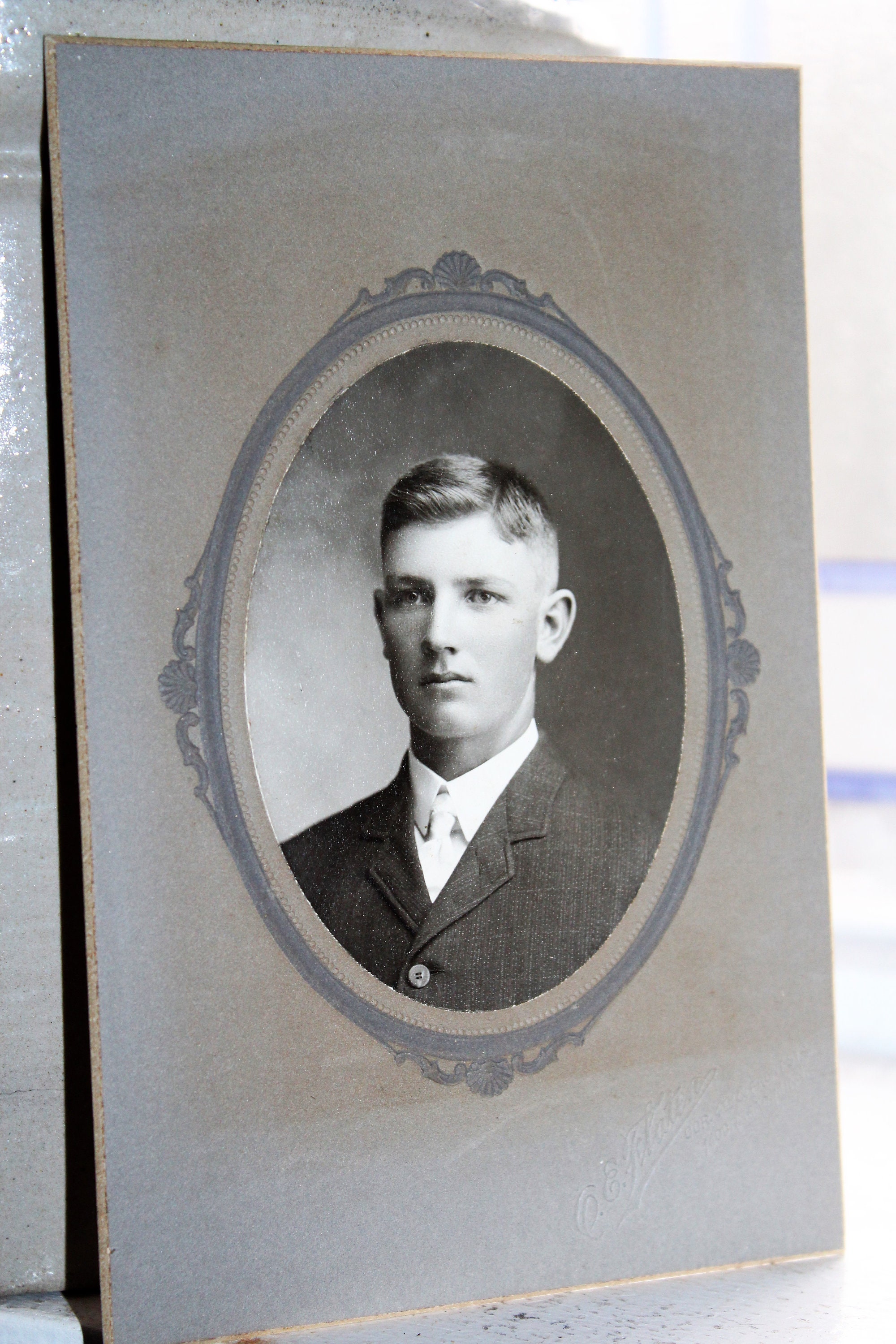 Vintage Cabinet Card Photograph Handsome Young Edwardian Man
