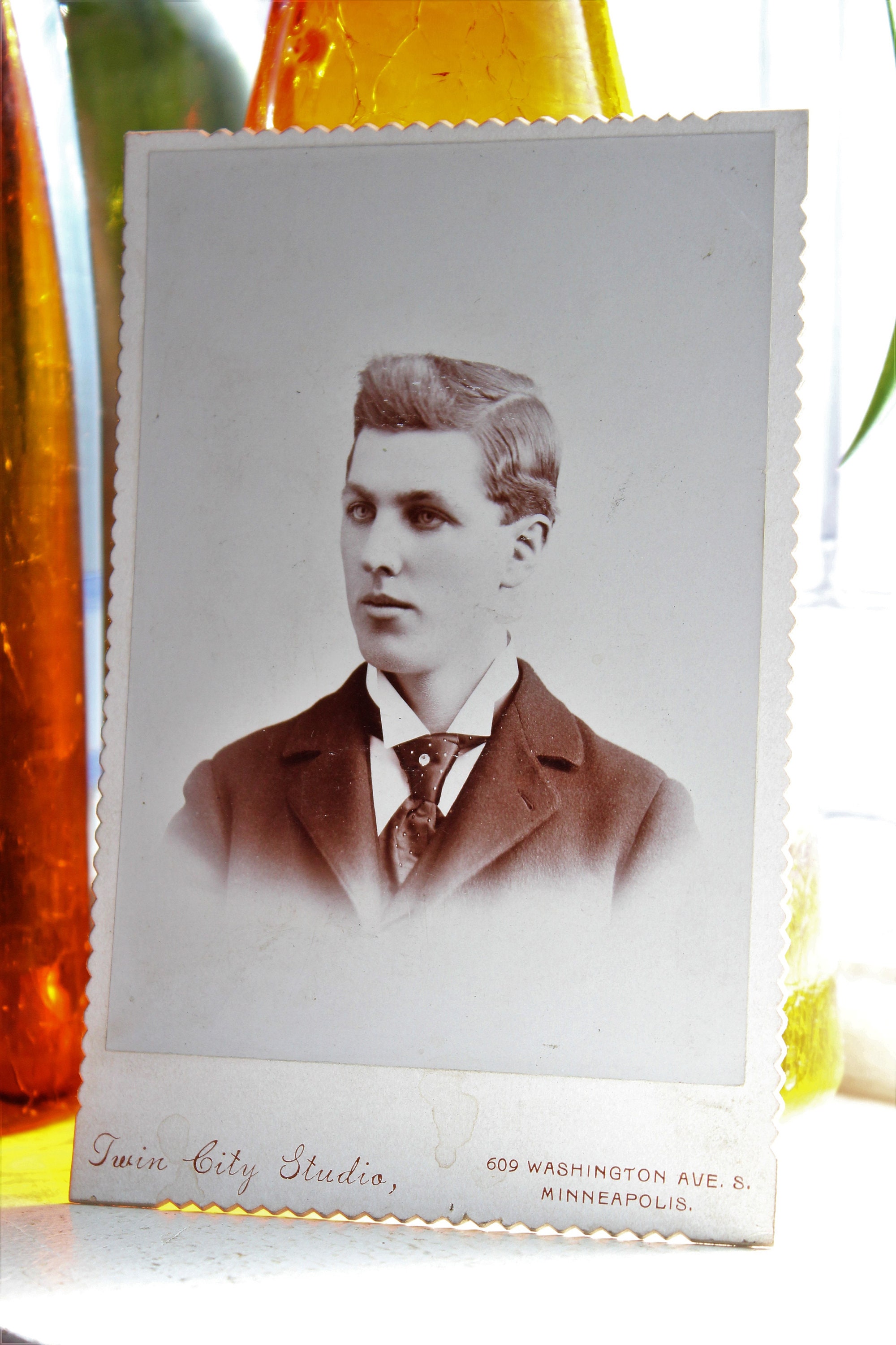 Handsome Edwardian Man Cabinet Card Photograph Antique 1800s Photo