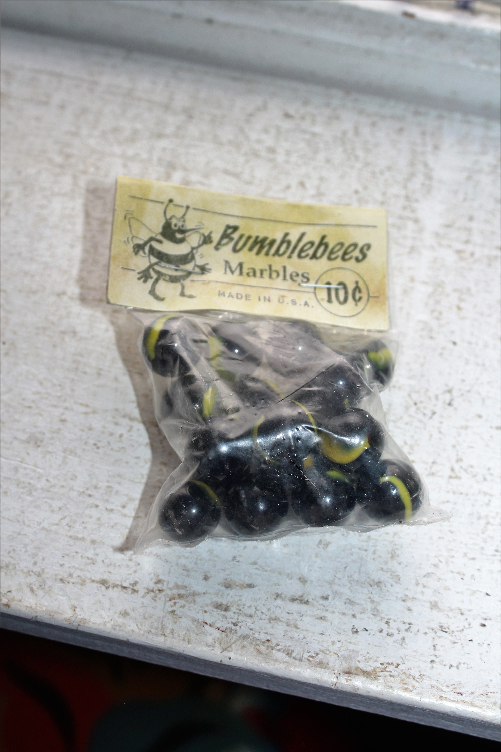 Vintage 1950s Bumblebee Marbles In Bag