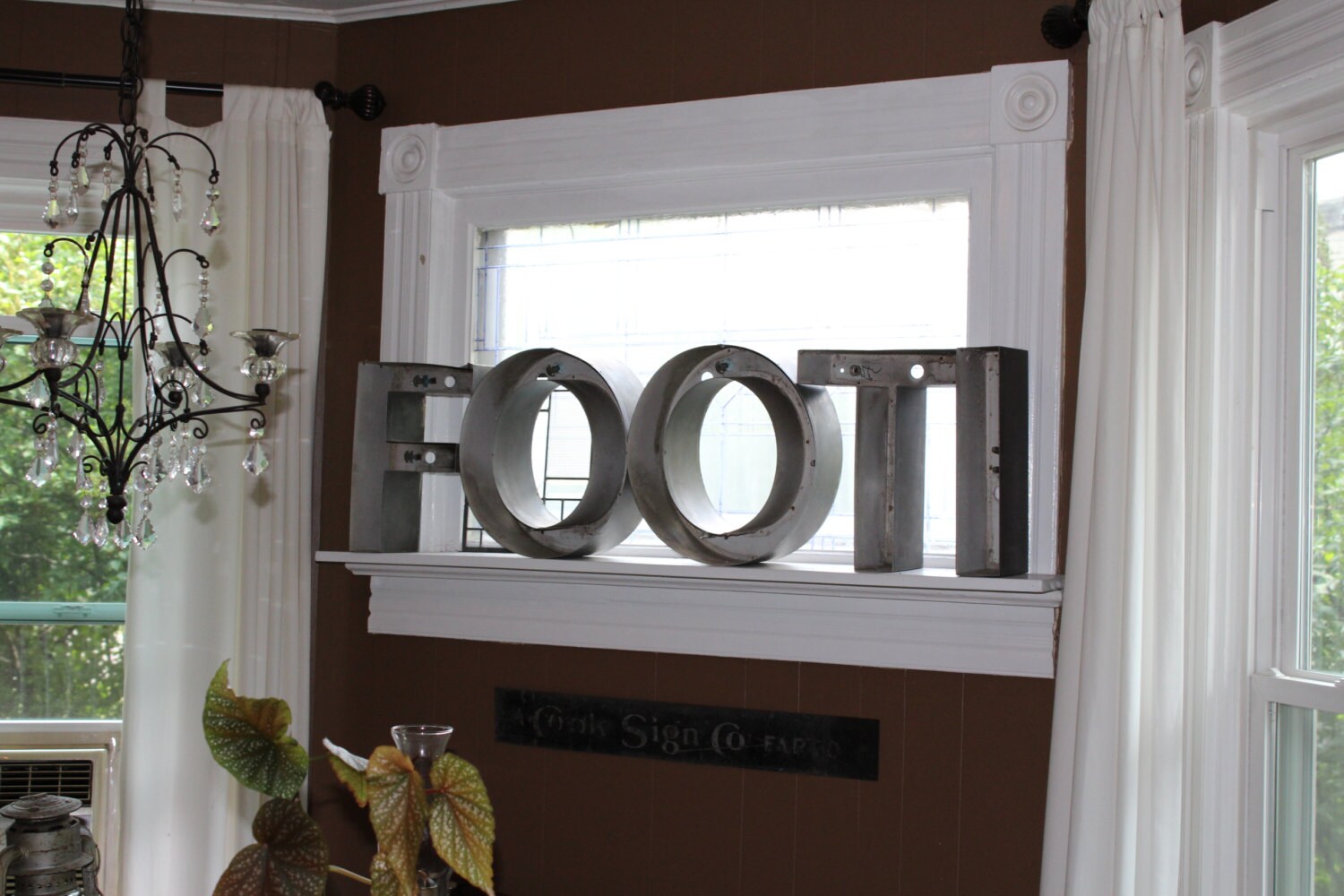 Large Industrial Reclaimed Sign Letter F