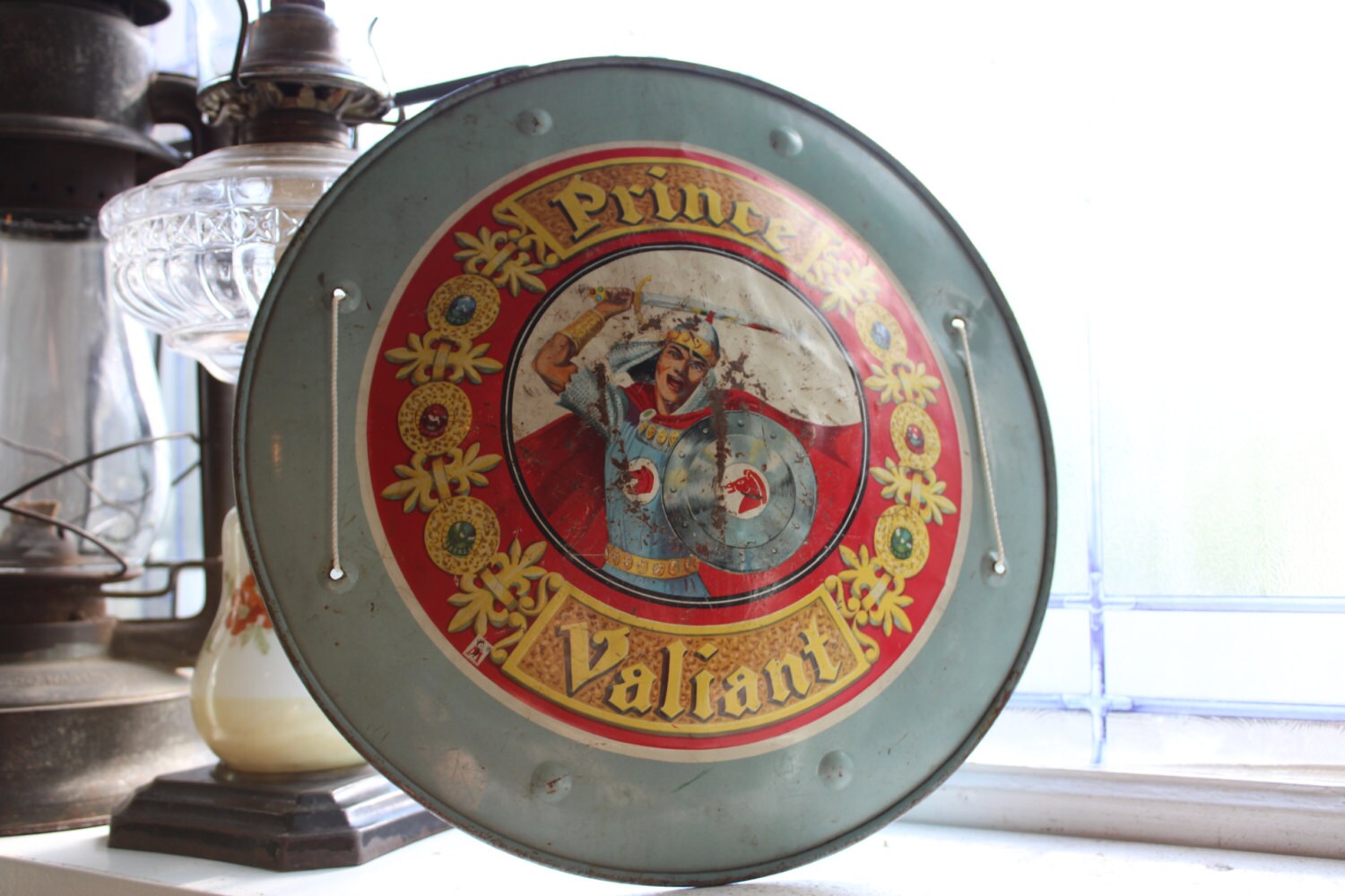 Prince Valiant Toy Shield Vintage 1950s Tin