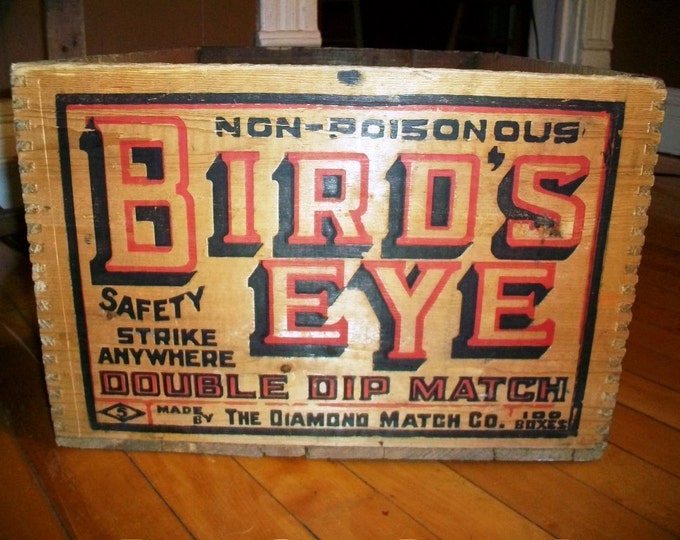 Vintage Wooden Matches Crate Birds Eye Match Box 1940s Dovetailed - Etsy