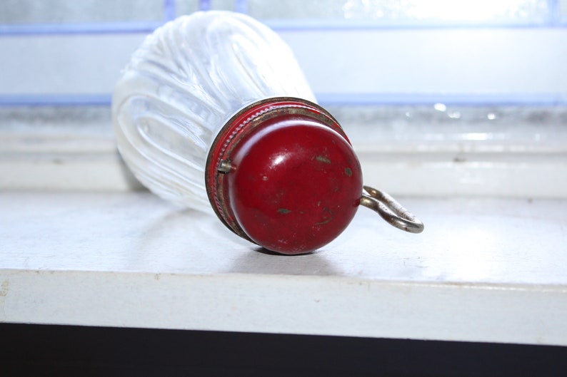 Vintage 1940s Kitchen Nut Chopper Glass Jar With Red Metal Lid - Etsy