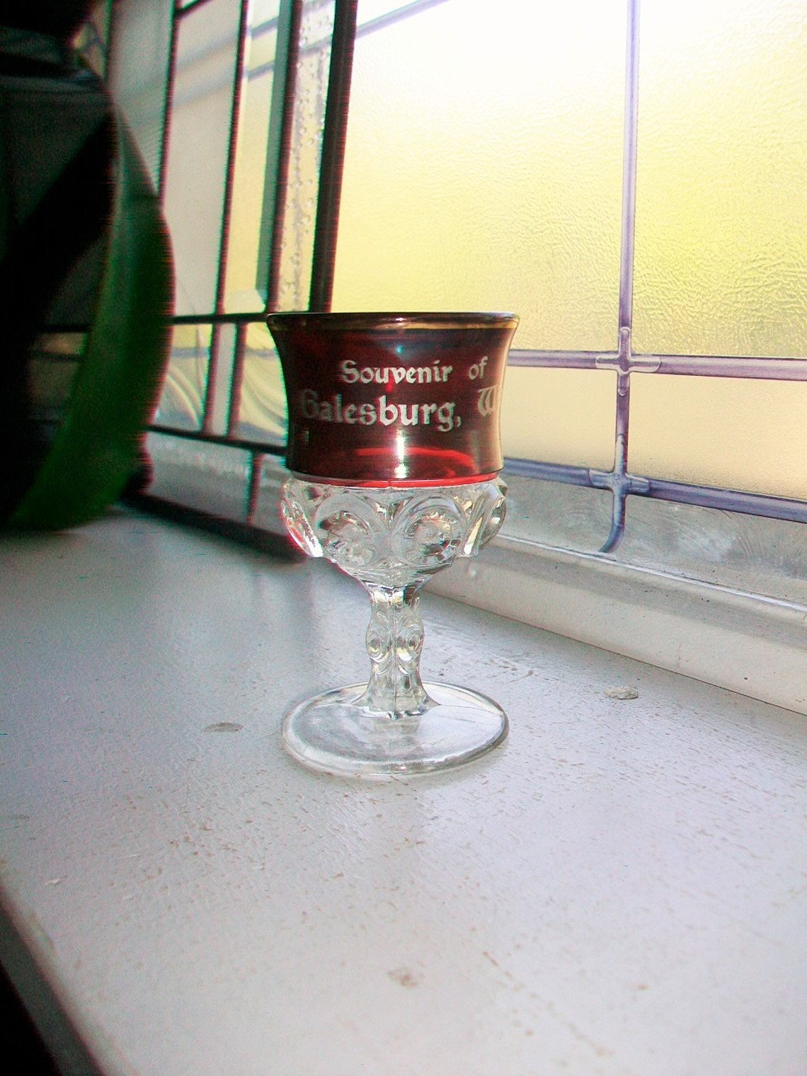 Antique Ruby Flashed Glass Mini Goblet Galesburg Wisconsin Souvenir - Etsy