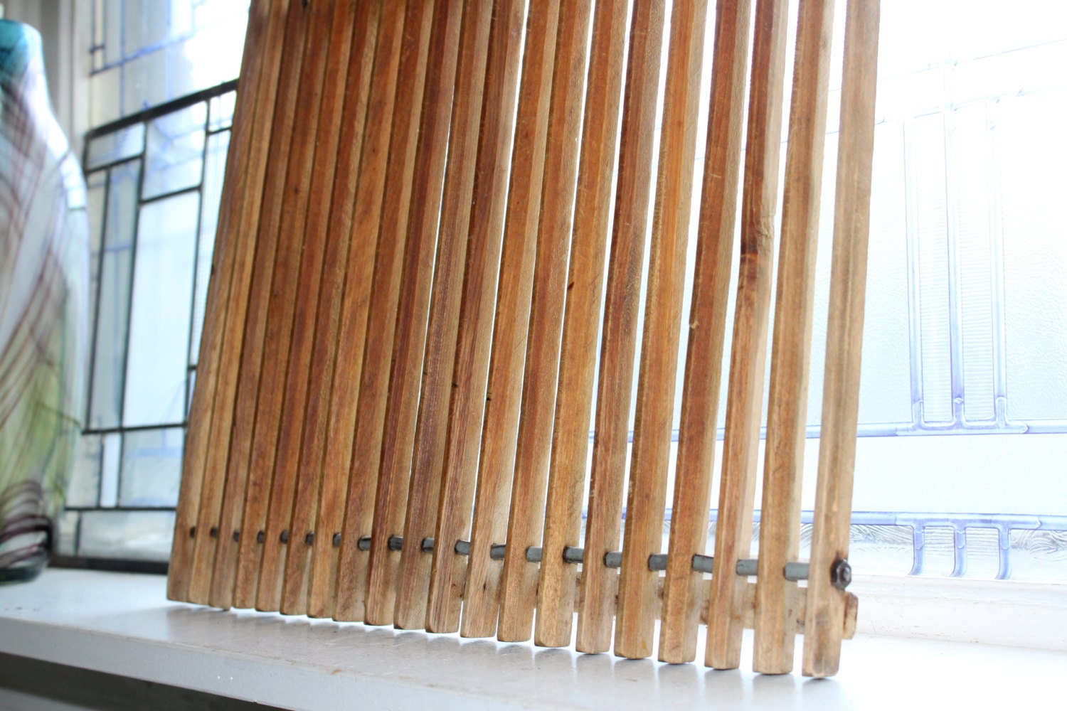 Antique Wooden Cooling Drying Rack Tabletop Farmhouse Decor