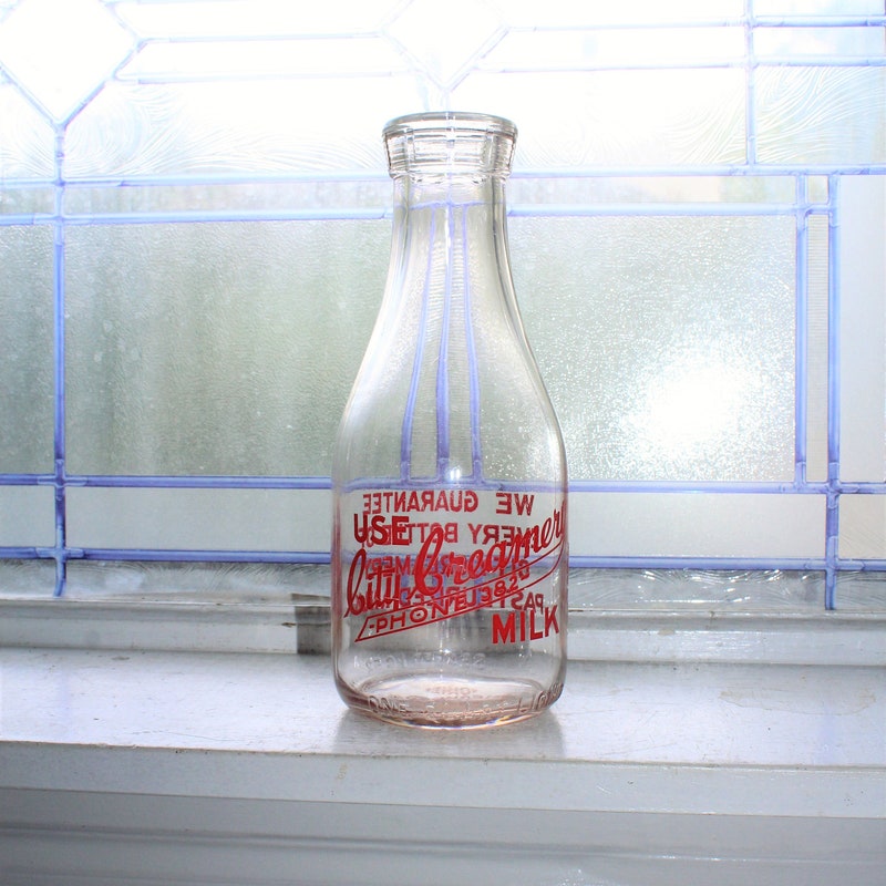 Retro Milk Bottle - Etsy
