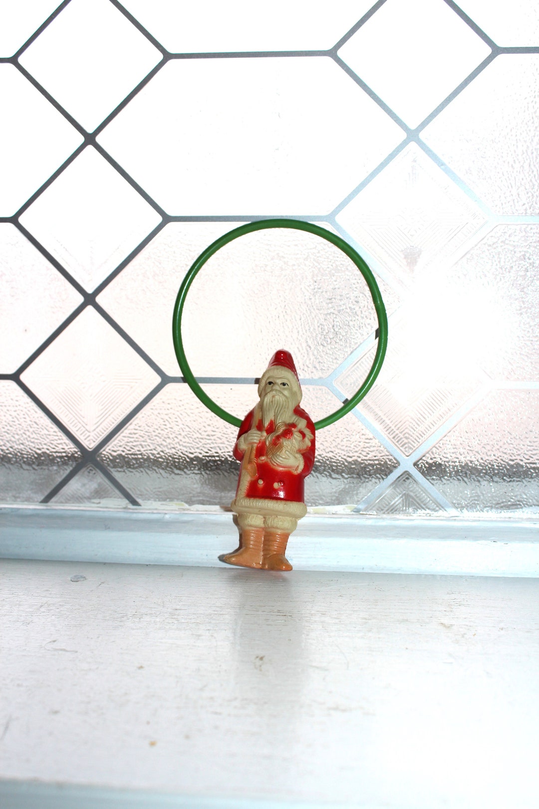 Antique Celluloid Santa Clause Christmas Ornament on Swinging - Etsy