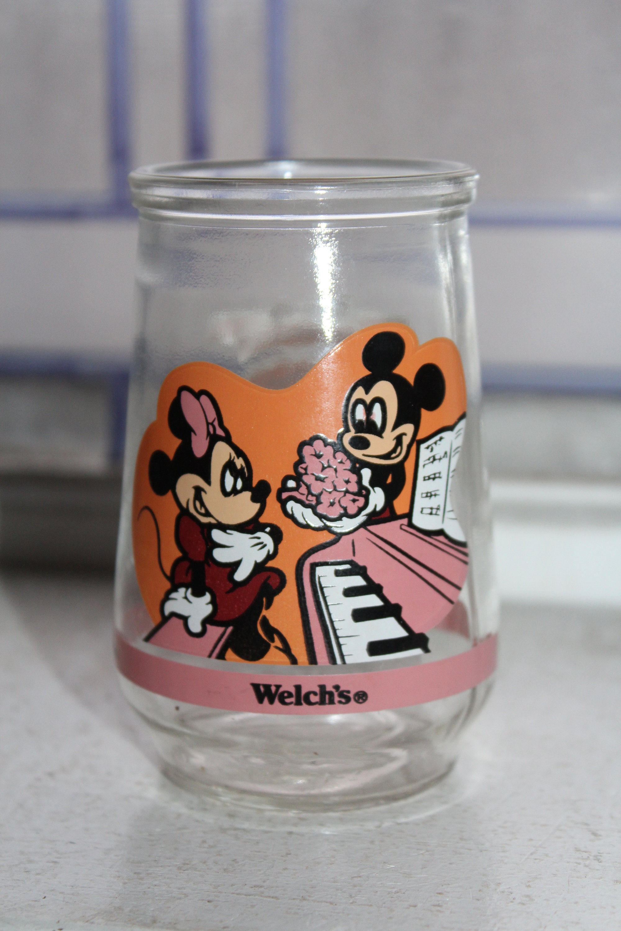 Vintage Welch's Jelly Jar Mickey and Minnie Mouse