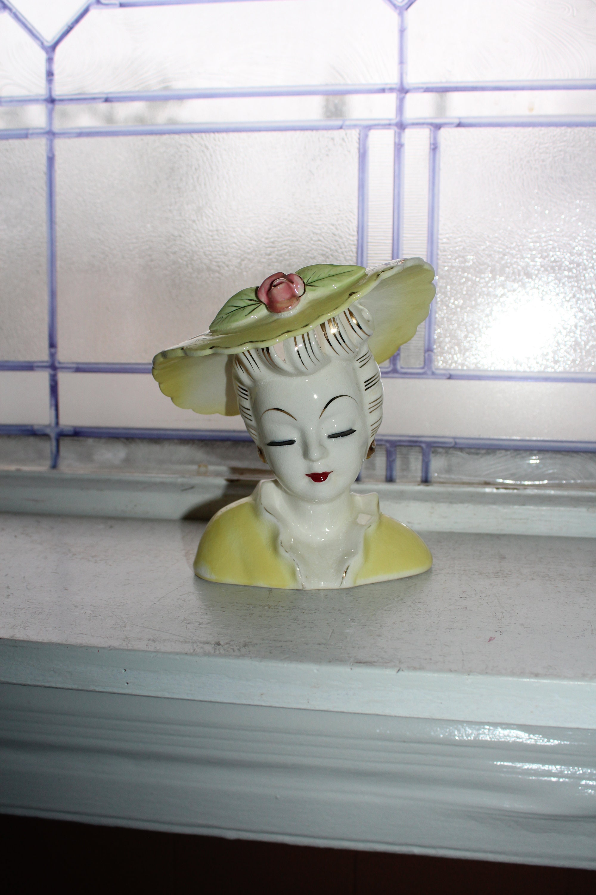 Vintage Lady Head Vase 1950s