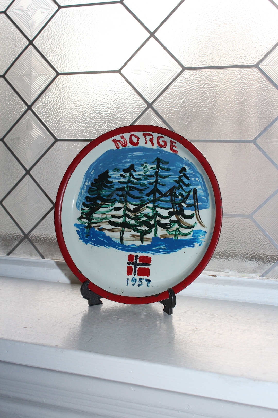 Vintage Norway Plate Hand Painted Pottery - Etsy