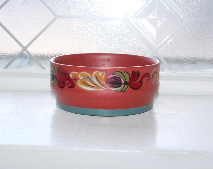 Vintage Rosemaled Wood Bowl Scandinavian Folk Art - Etsy