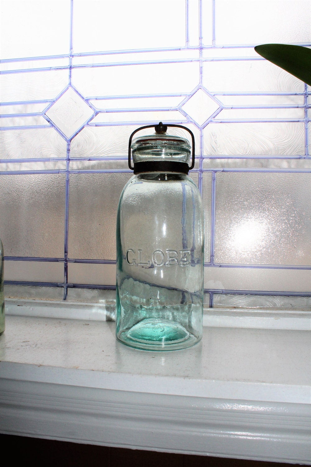 Antique Blue Globe Jar Half Gallon Circa 1800s