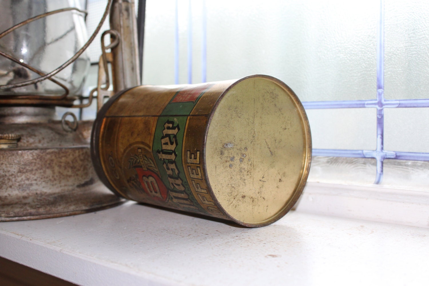 Old Master Coffee Tin Antique Kitchen Tin