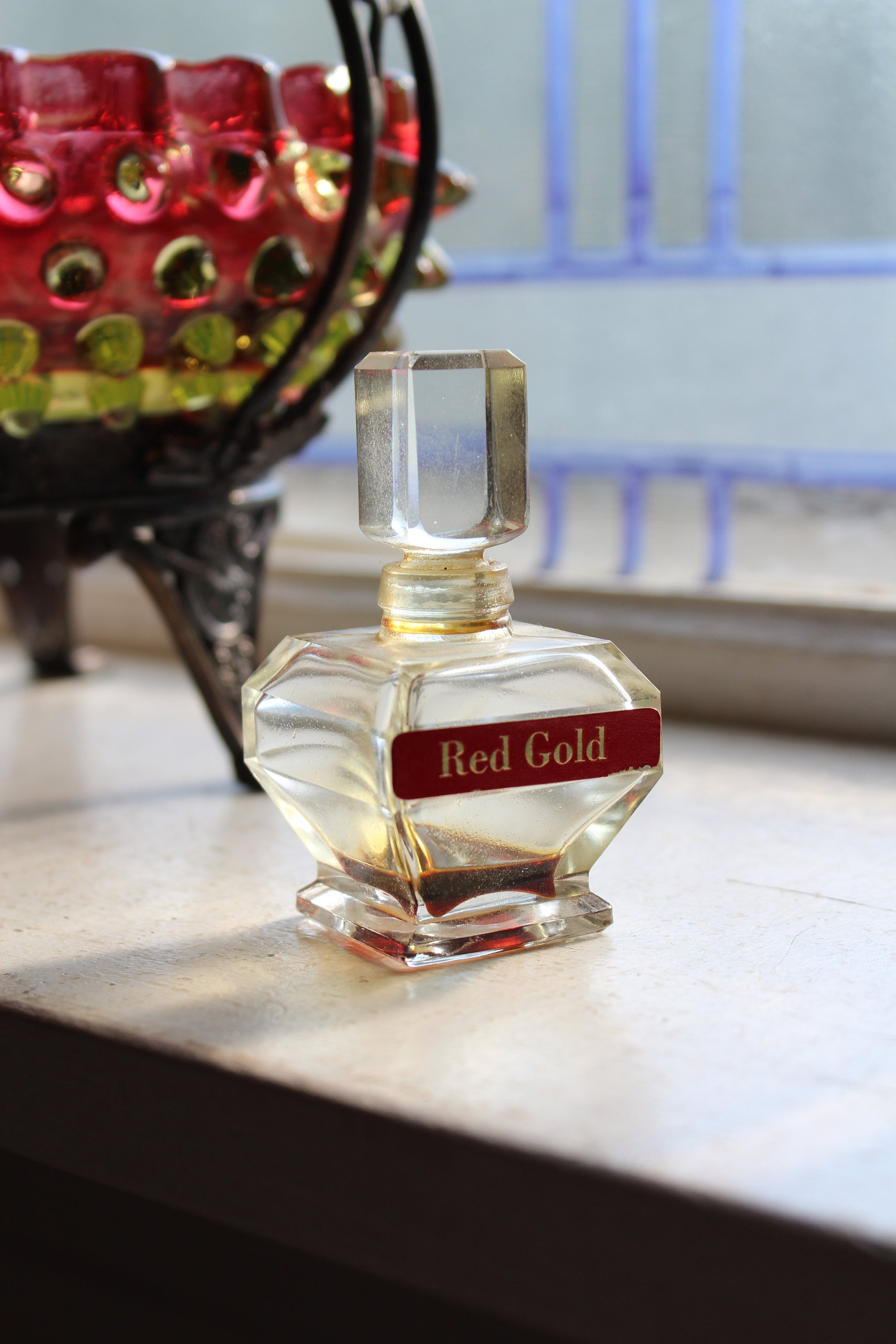 Red Gold Perfume Bottle Vintage Beauty Counselors Inc.