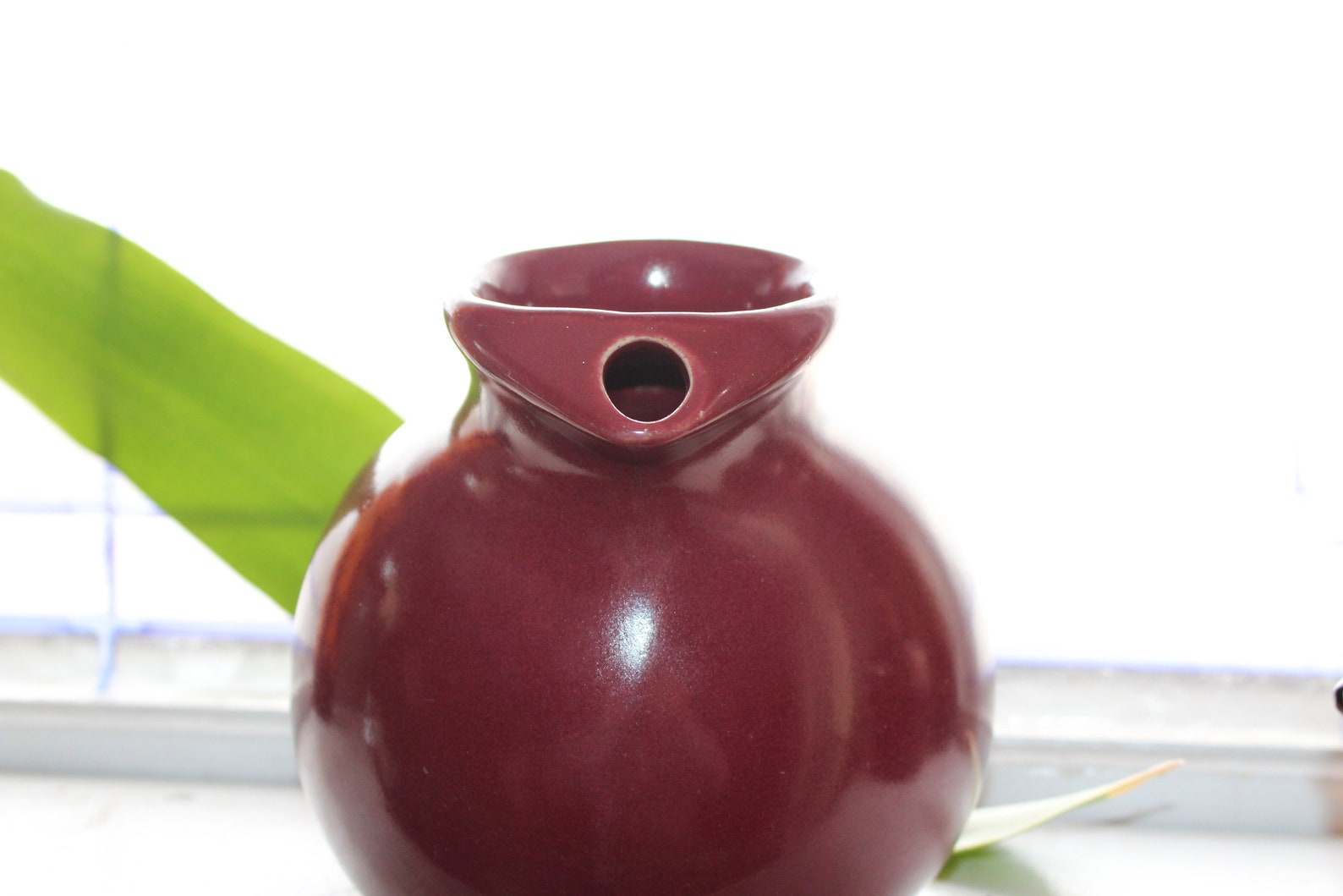 Maroon Red Ball Pitcher Uhl Pottery Vintage 1940s - Etsy