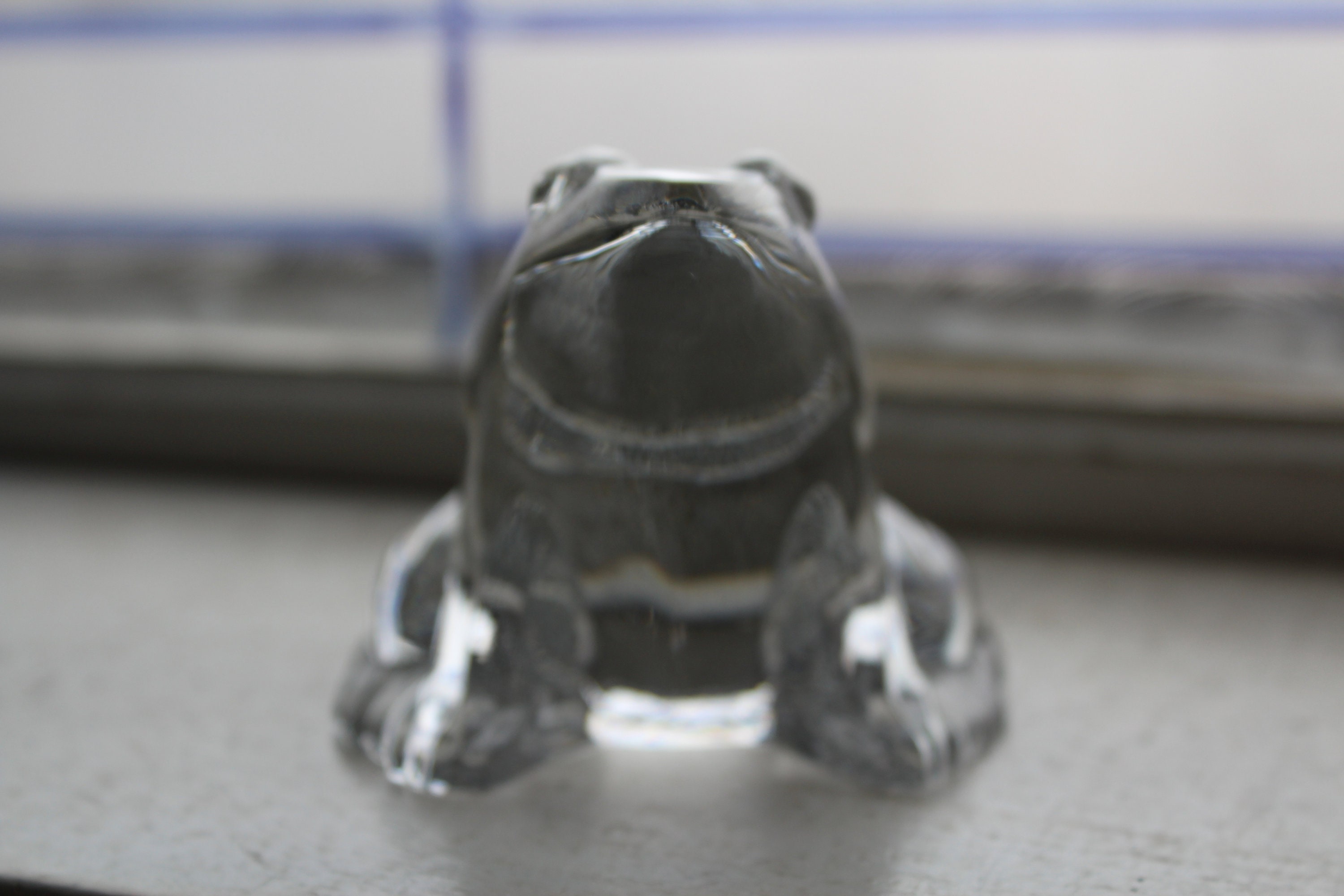 Baccarat Crystal Frog Figurine Paperweight Vintage Art Glass