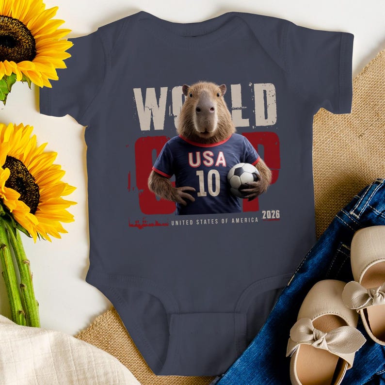 Capybara Soccer T-shirt, USA 2026 Tournament Apparel, Funny Animal Fan ...