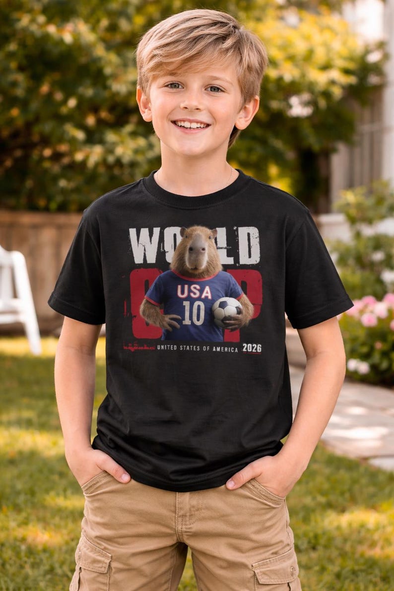 Capybara Soccer T-shirt, USA 2026 Tournament Apparel, Funny Animal Fan ...