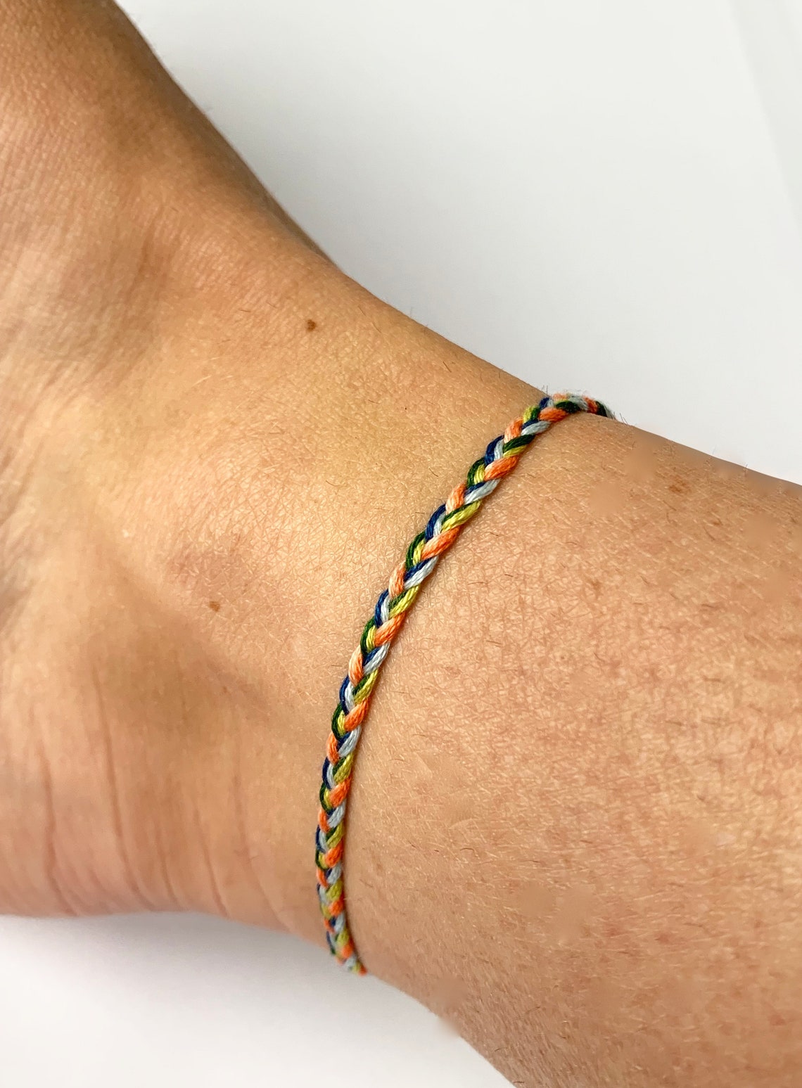 Made to Order Three Color Braid Thin or Thick Bracelet or Anklet - Etsy