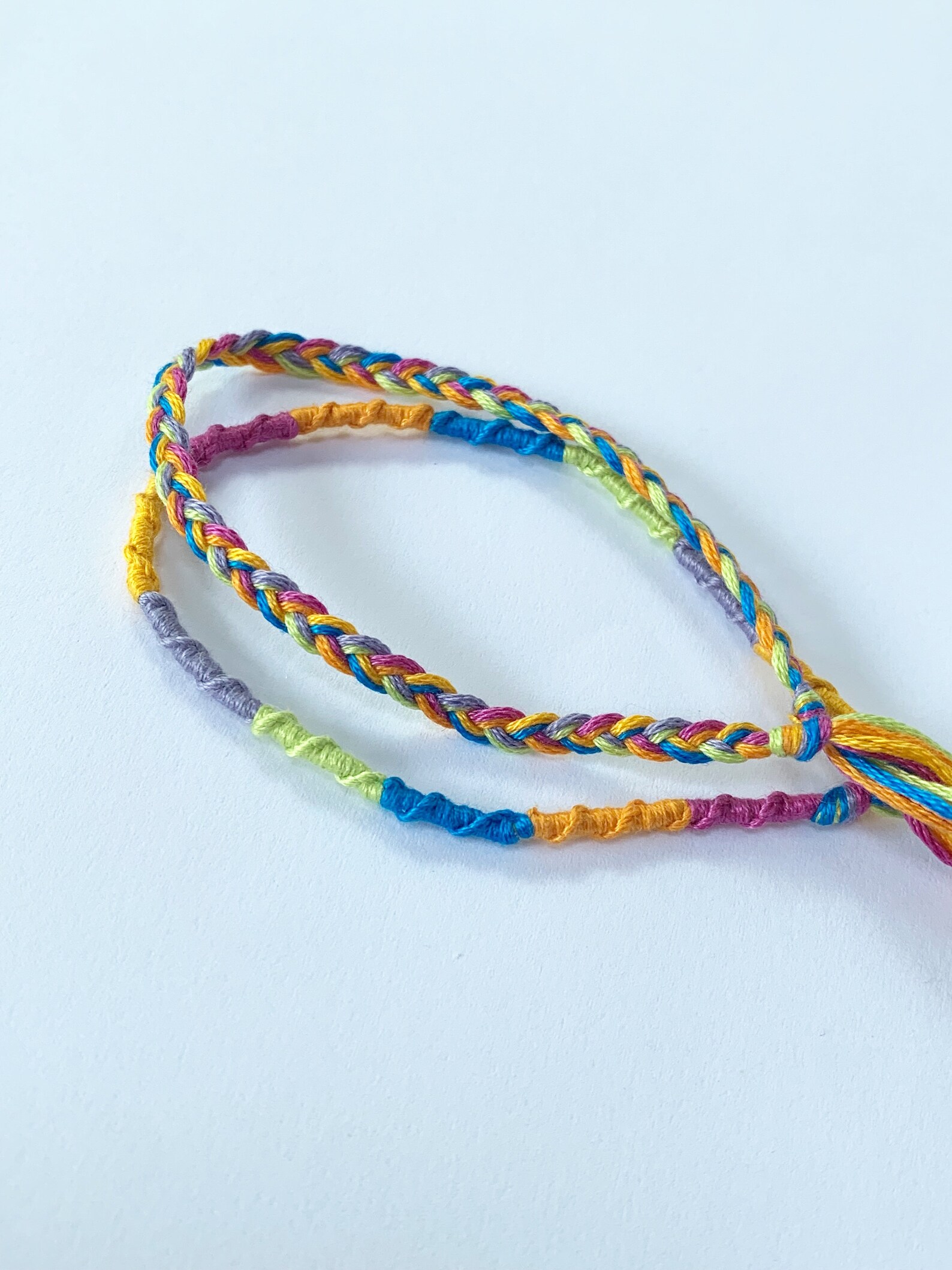 Friendship Bracelet 2-pack Vivid Multi Color Spiral and - Etsy UK