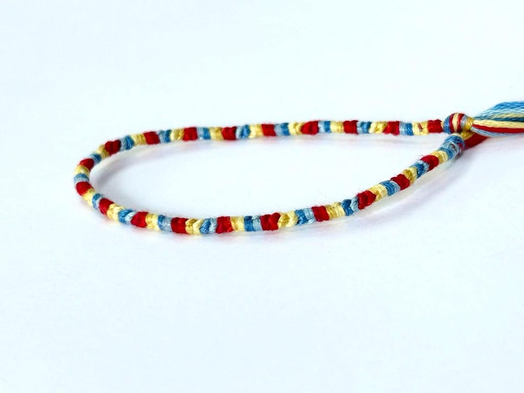 Friendship Bracelet - Primary Colors - Single Knotted - Etsy