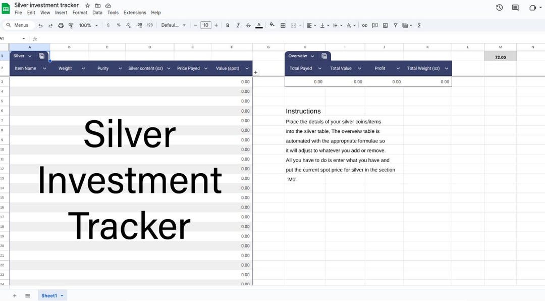 Silver Investment Tracker - Automatic Evaluation - Etsy