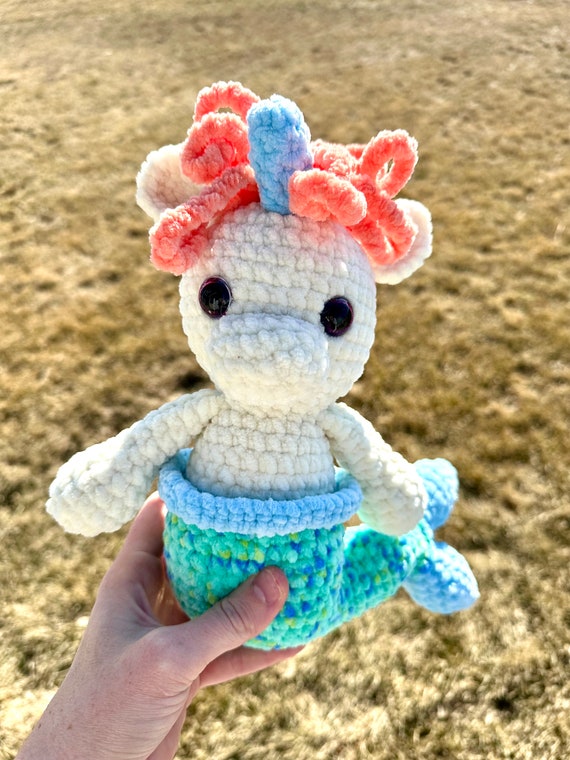 Unicorn Mermaid Plushie Custom Amigurumi Stuffie Horse Mermaid Pony Mermaid Stuffed Animal Crochet MADE TO ORDER