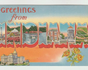 Indiana postcard | Etsy