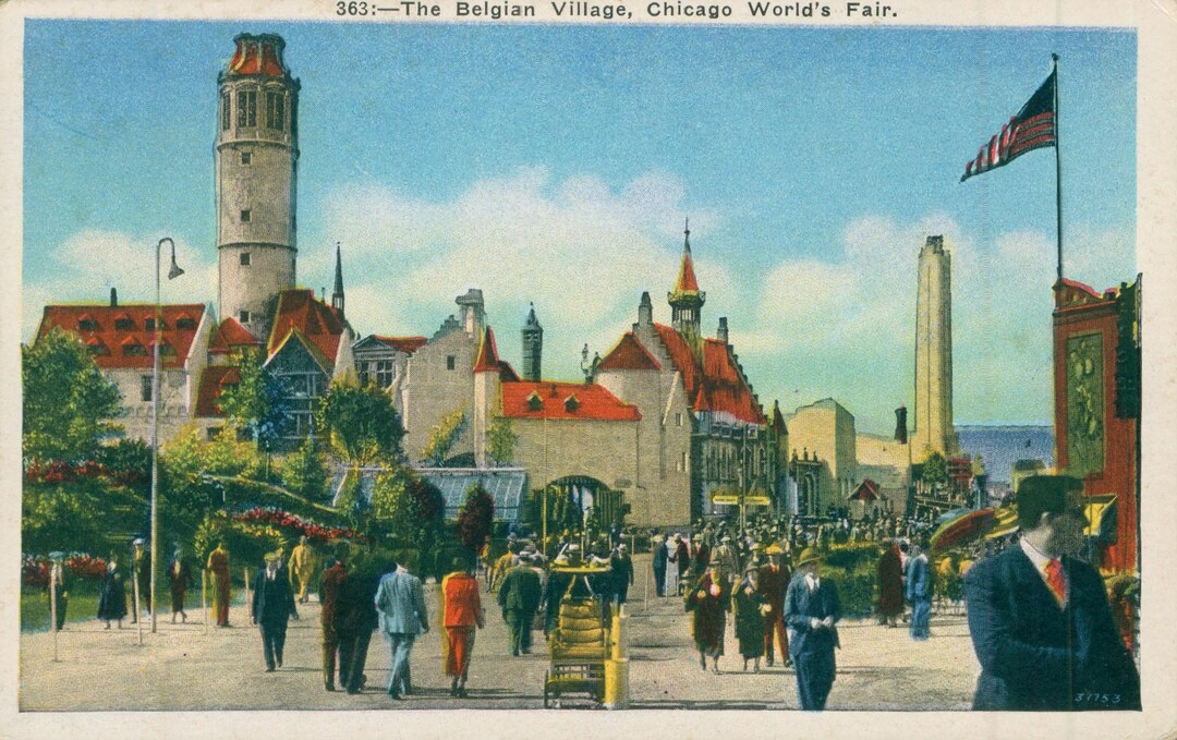 Linen Postcard, Chicago, Illinois, 1933 Worlds Fair, Belgian Village - Etsy