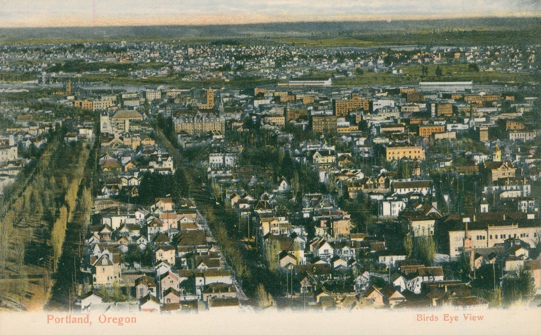 Vintage Postcard, Portland, Oregon, Birds Eye View of City, Ca 1910 - Etsy