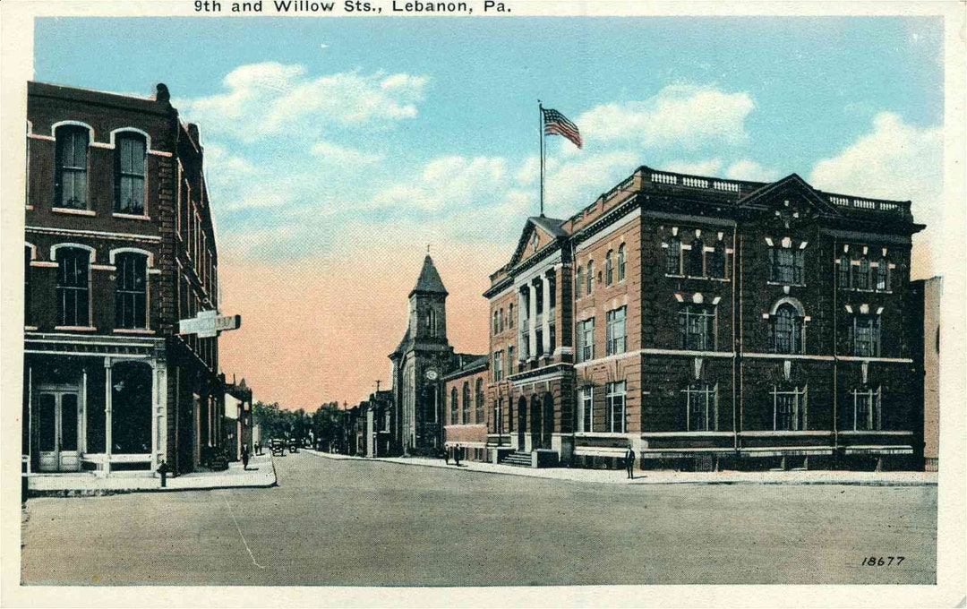 Vintage Postcard, Lebanon, Pennsylvania, Corner Ninth and Willow ...