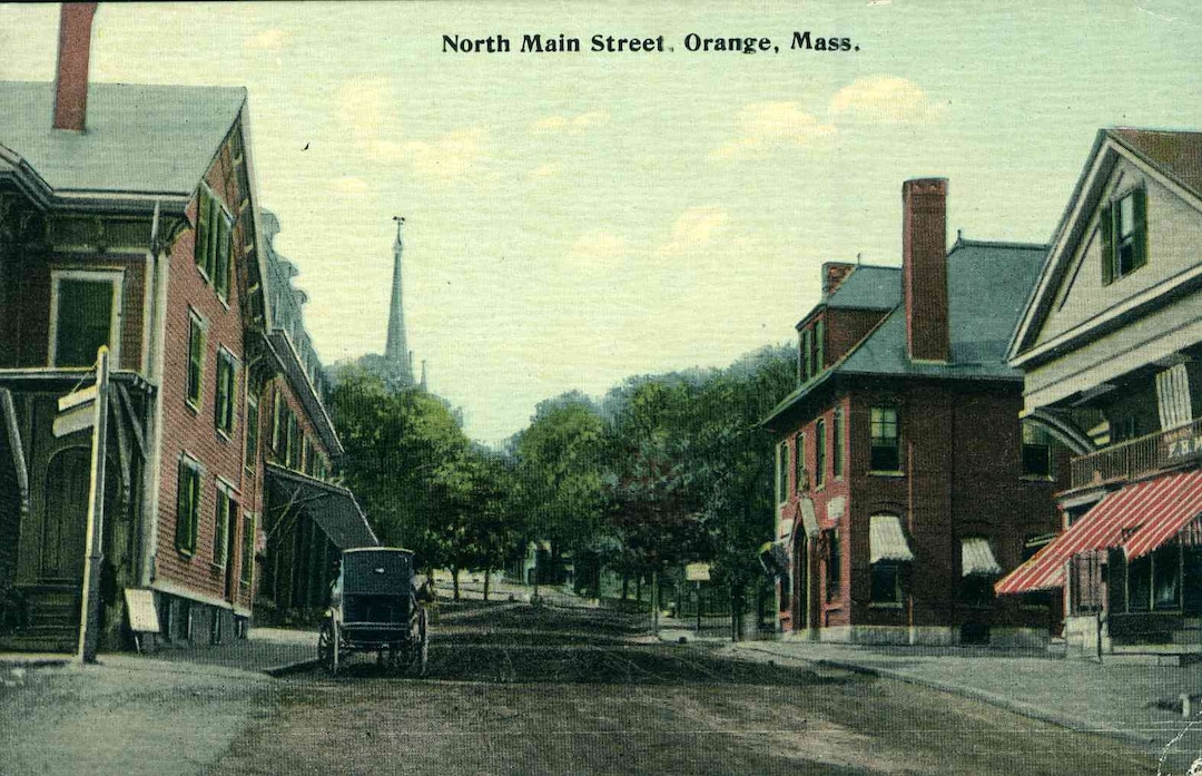 Vintage Postcard, Orange, Massachusetts, North Main Street, Ca 1910 - Etsy