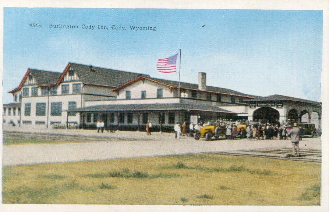 Linen Postcard, Cody, Wyoming, Burlington Cody Inn, Ca 1925 - Etsy
