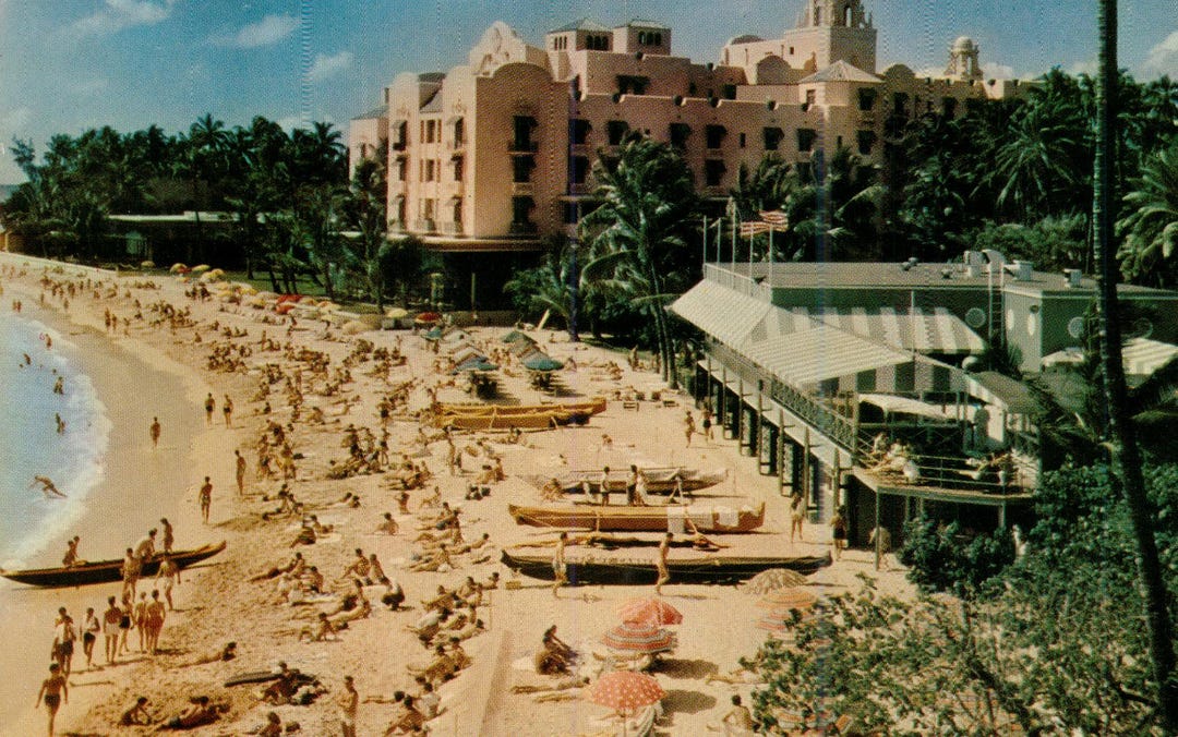 Chrome Postcard, Honolulu, Hawaii, Waikiki Beach, 1956 - Etsy