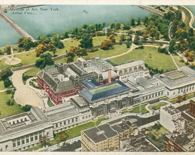 Linen Postcard, New York City, Aerial View of Metropolitan Museum of ...