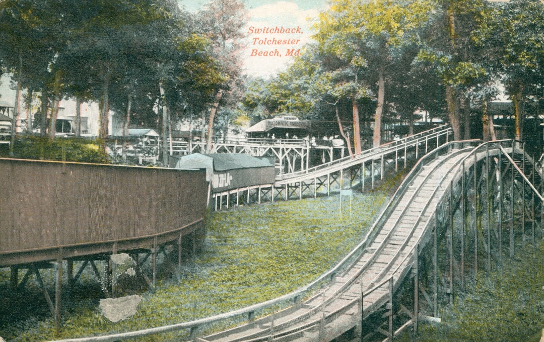 Vintage Postcard, Tolchester Beach, Maryland, Switchback, Roller ...